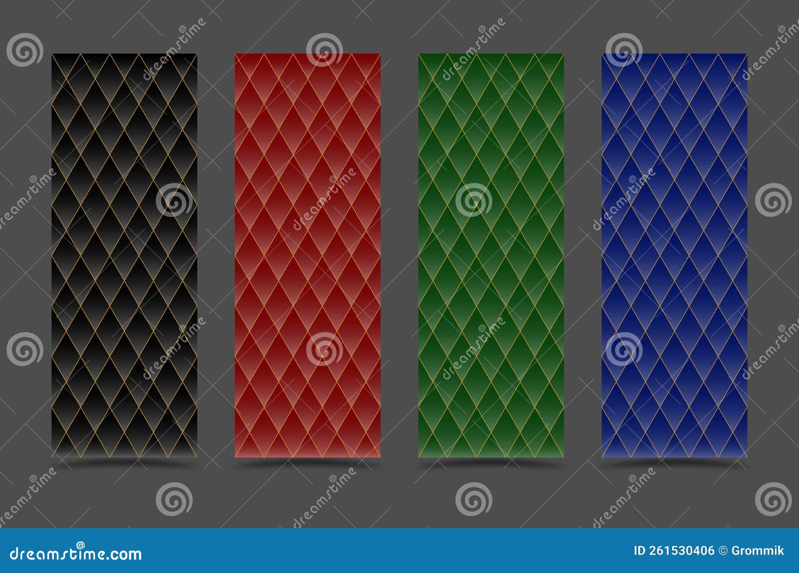 A Set of Color Designs with a Rhombic Pattern. Template for Posters ...