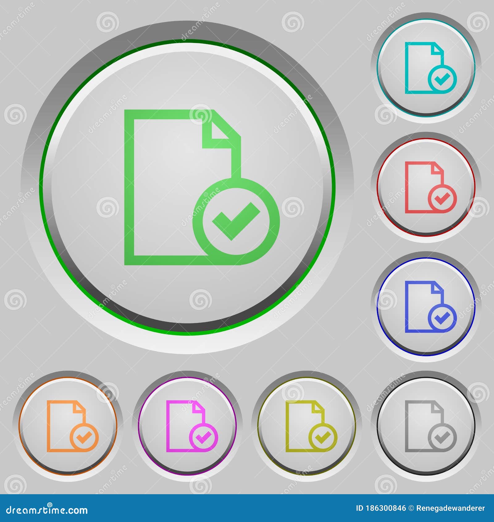 Document Accepted Push Buttons Stock Vector - Illustration of icon ...