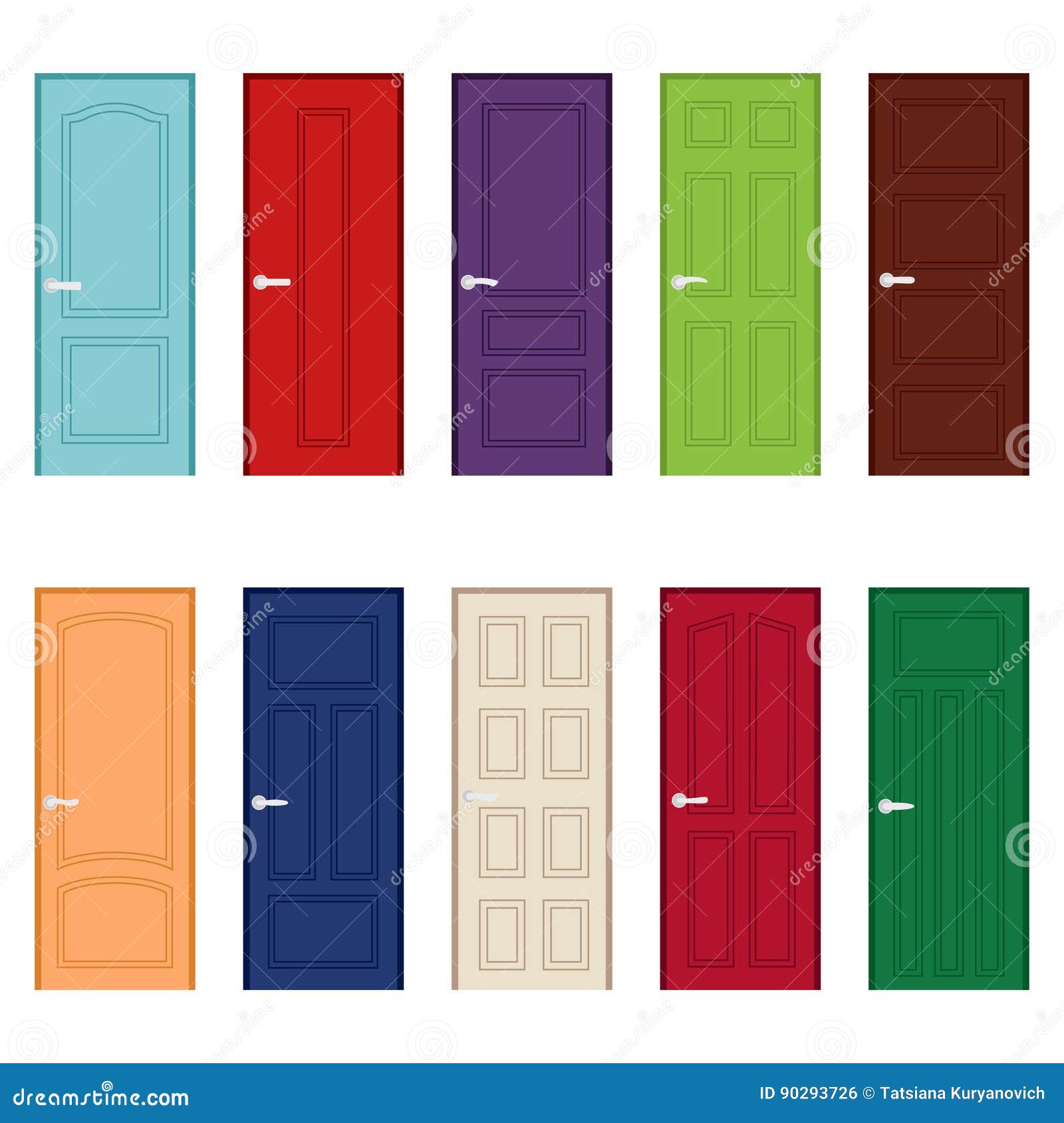 Set of Color Door Icons, Vector Illustration Stock Vector ...