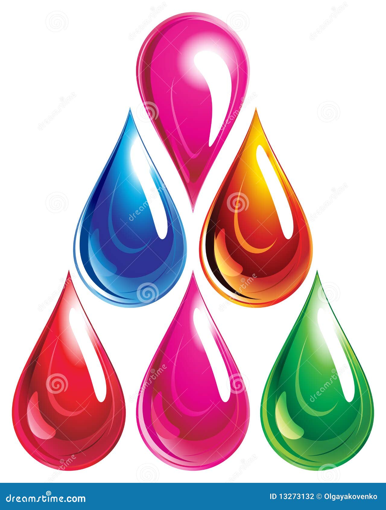 Set of Color Drops. stock vector. Illustration of cold - 13273132