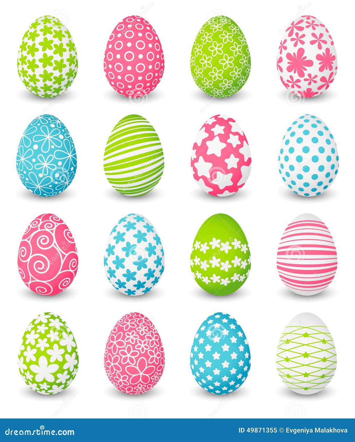 Set of color Easter eggs stock vector. Illustration of seasonal - 49871355