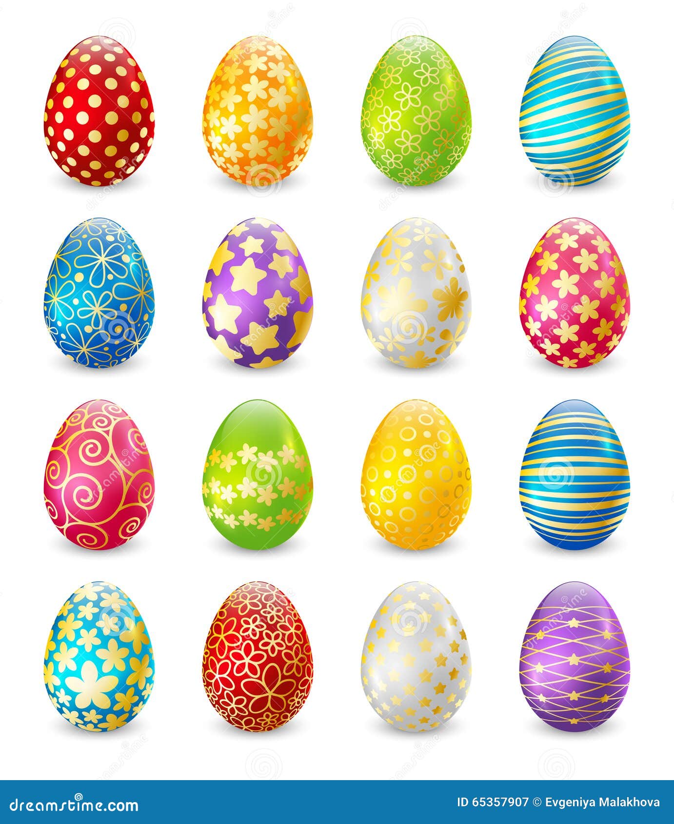 Set of color Easter eggs stock vector. Illustration of decoration ...