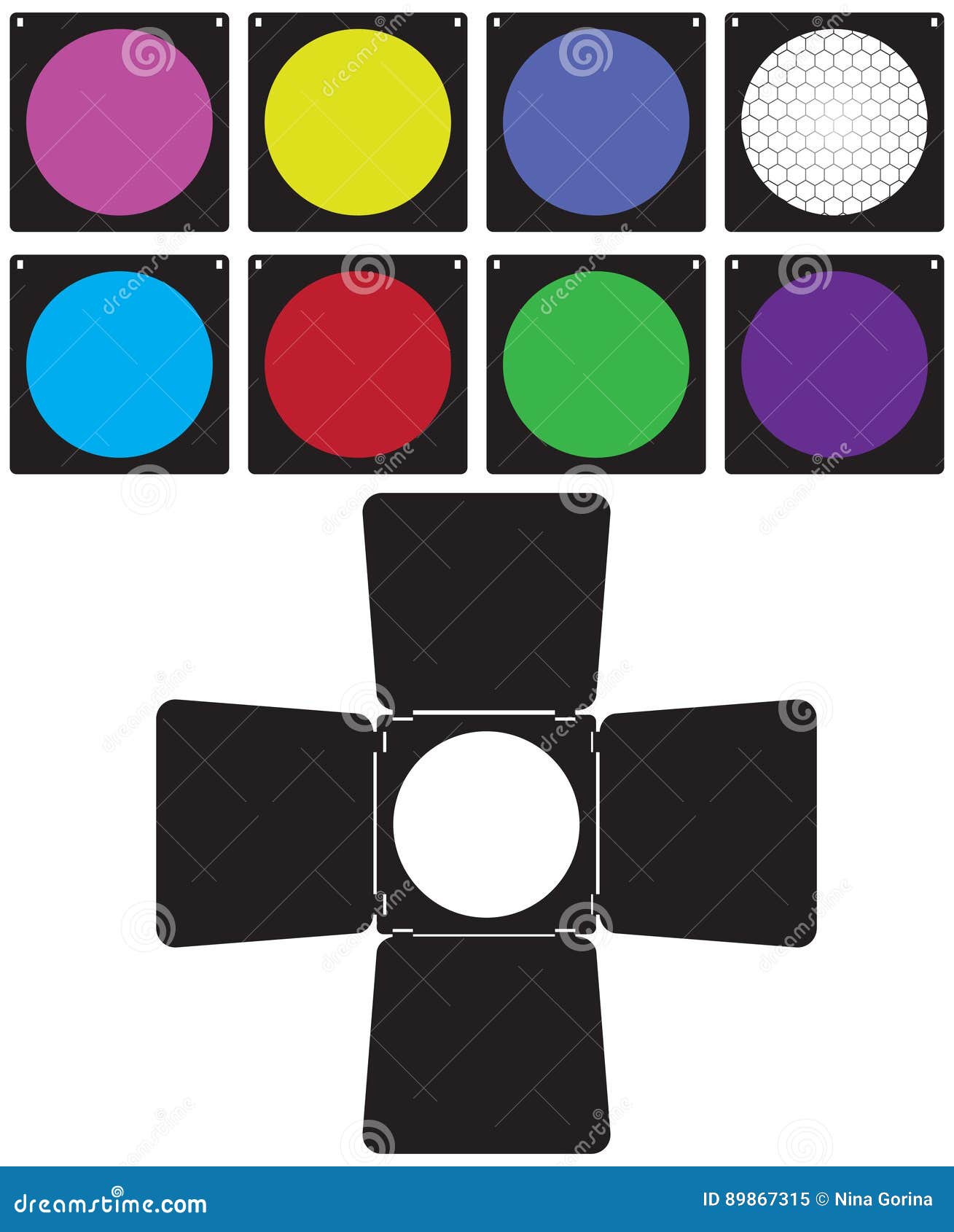 Set of Color Filters for Studio Equipment Stock Vector - Illustration ...
