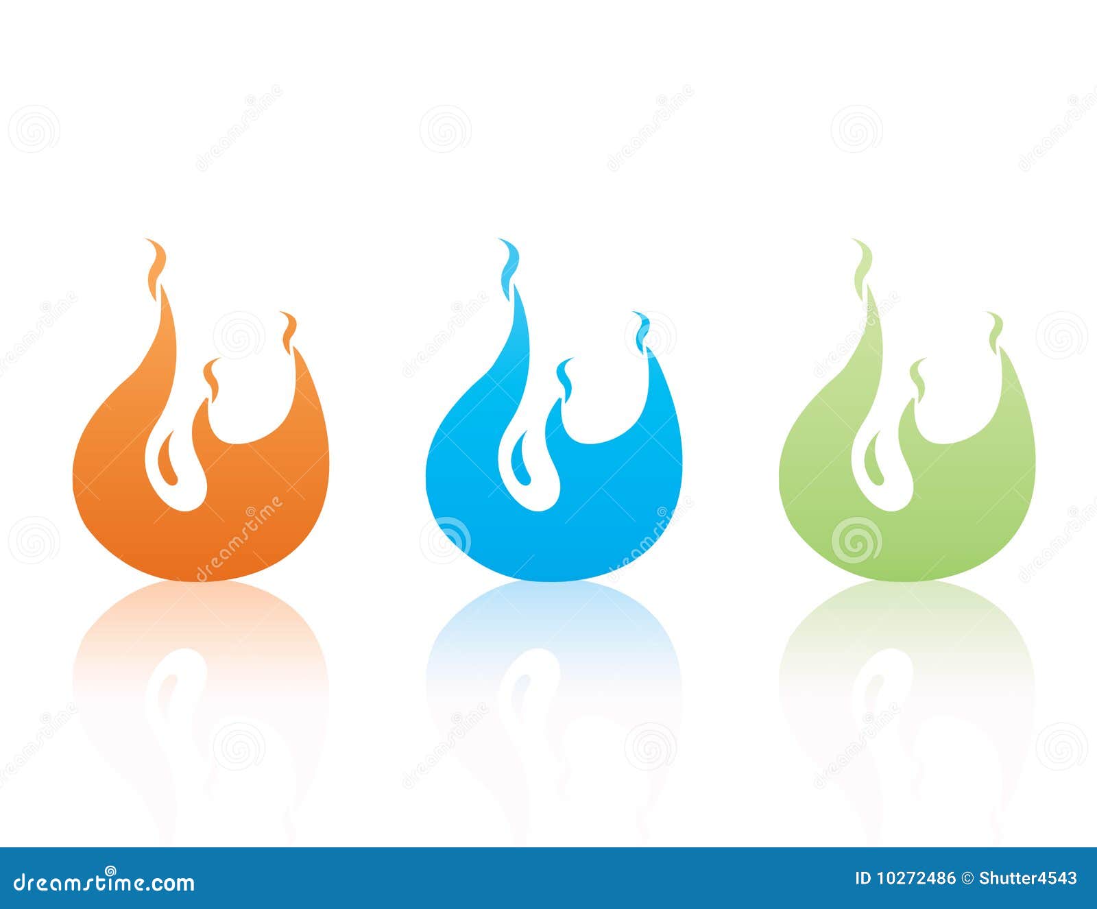 Set of color flames stock illustration. Illustration of flame - 10272486