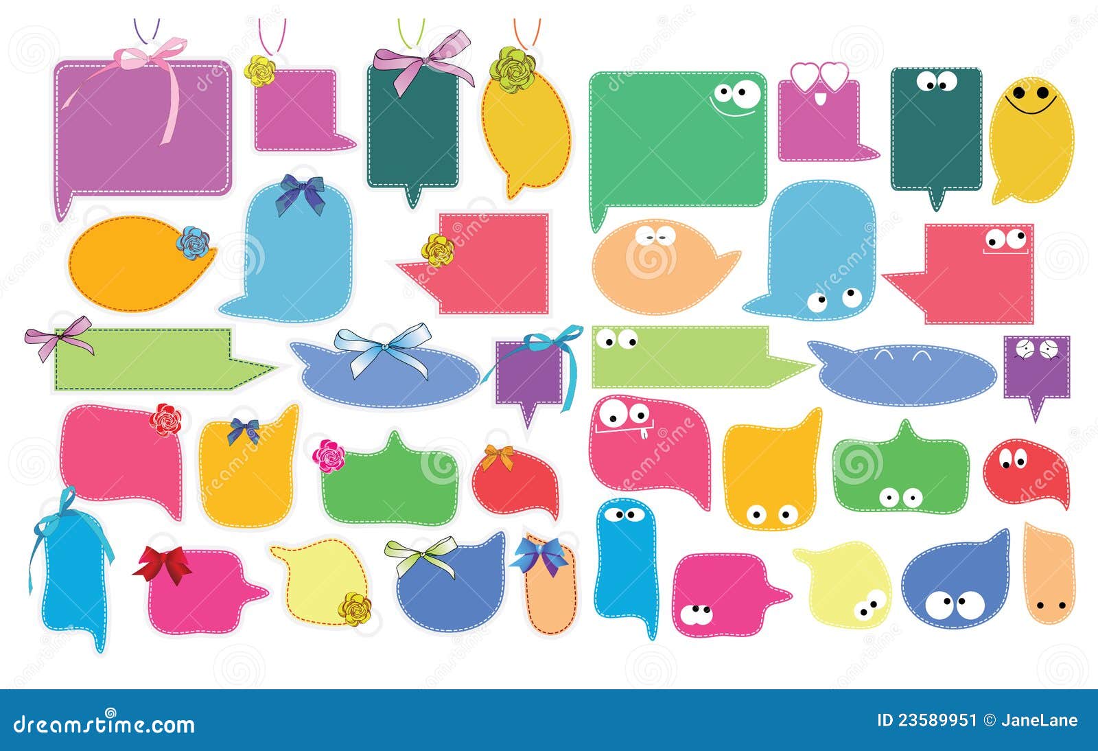 Set of Color Funny Labels Over White Stock Vector - Illustration of ...