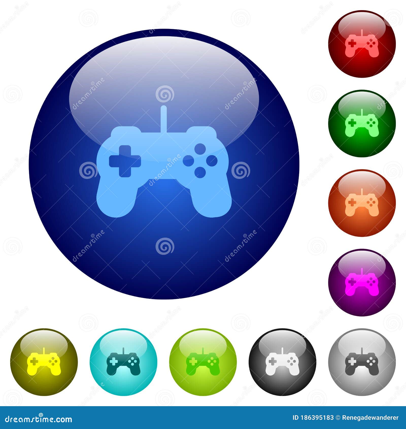 Color Game Controller Glass Buttons Stock Vector Illustration Of Glossy Gaming 186395183
