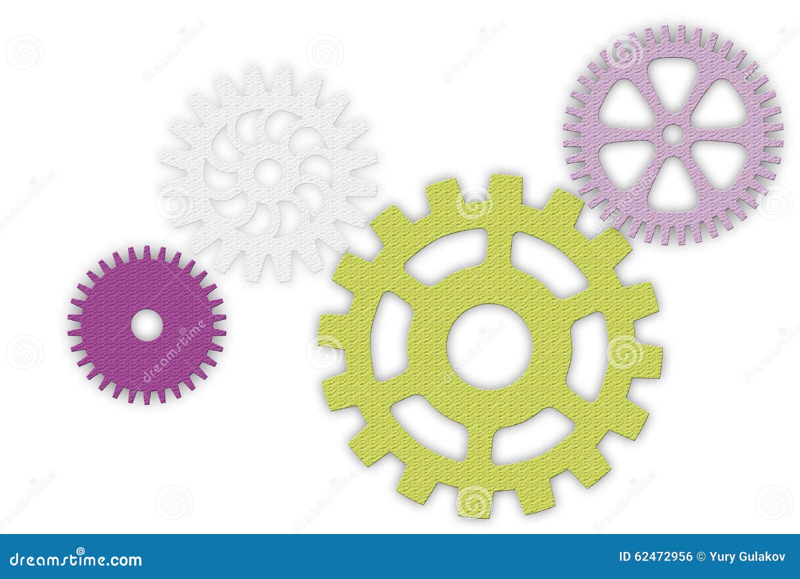 Set of color gears stock illustration. Illustration of design - 62472956