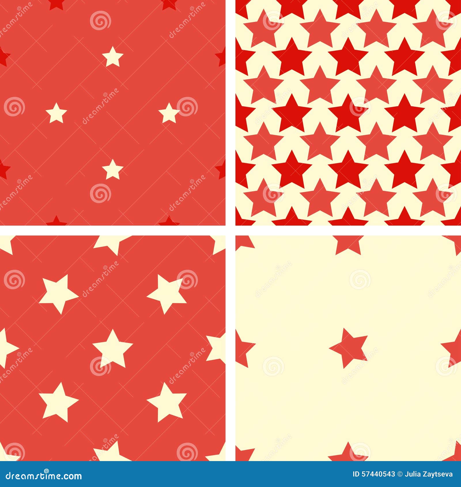Set Color Geometric Seamless Pattern with Five-pointed Stars Stock ...