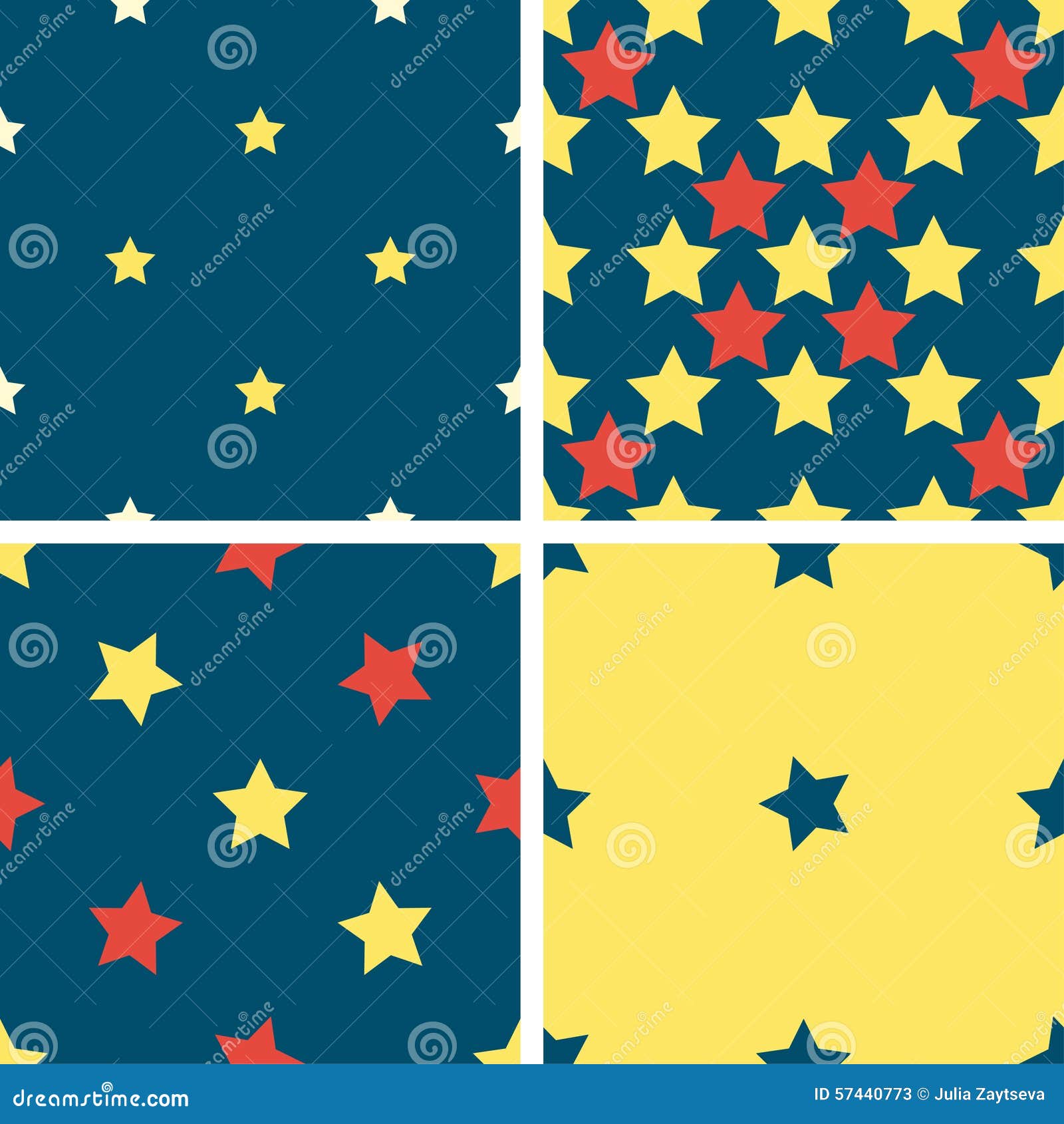 Set Color Geometric Seamless Pattern with Five-pointed Stars Stock ...