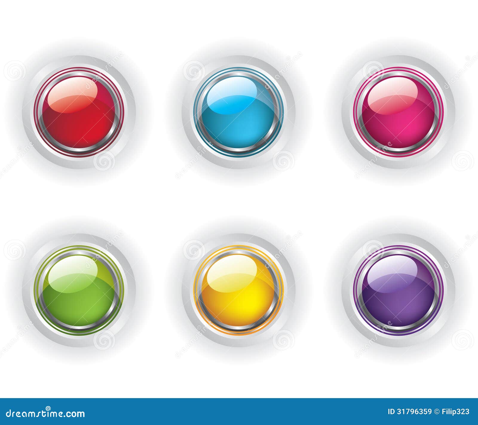 Set of color glass buttons stock vector. Illustration of background ...