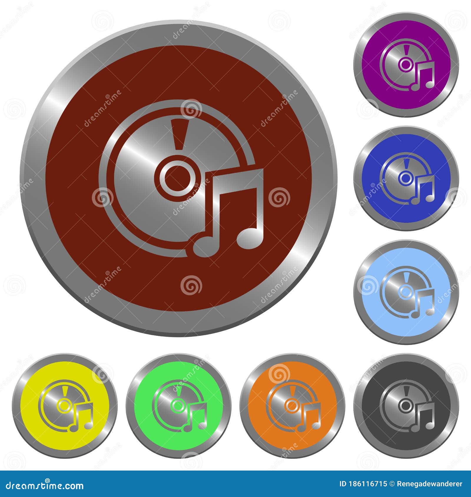 Set of Glossy Coin-like Audio CD Buttons Stock Vector - Illustration of ...