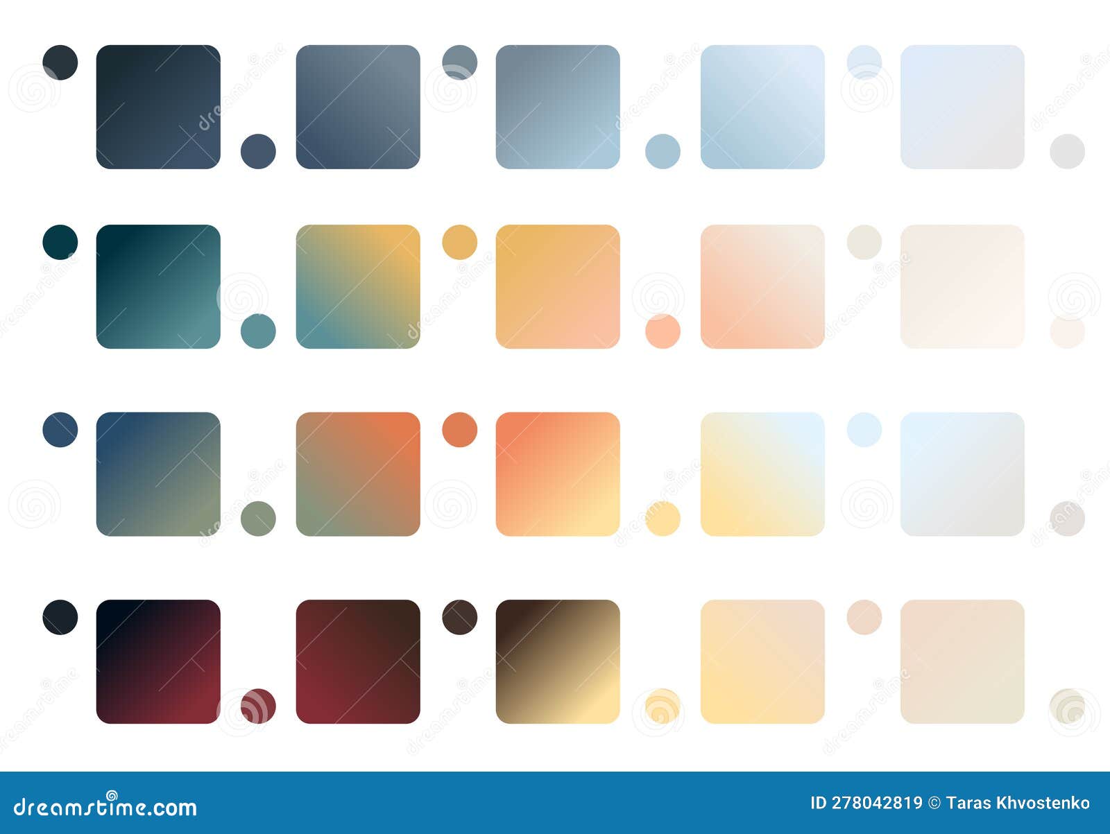 Set of Color Gradient Fill Vector Swatches Stock Vector - Illustration ...