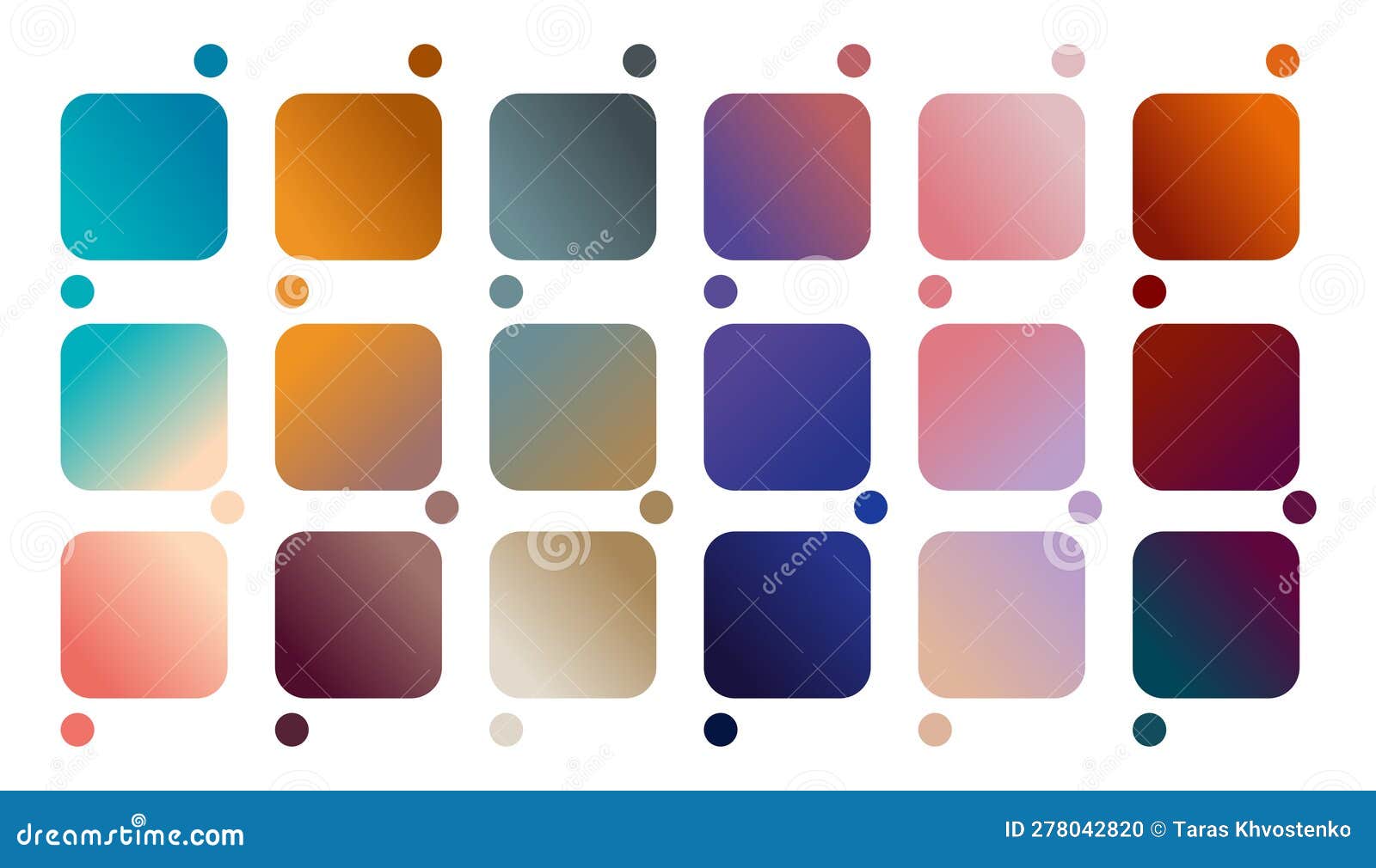 Set of Color Gradient Fill Vector Swatches Stock Vector - Illustration ...