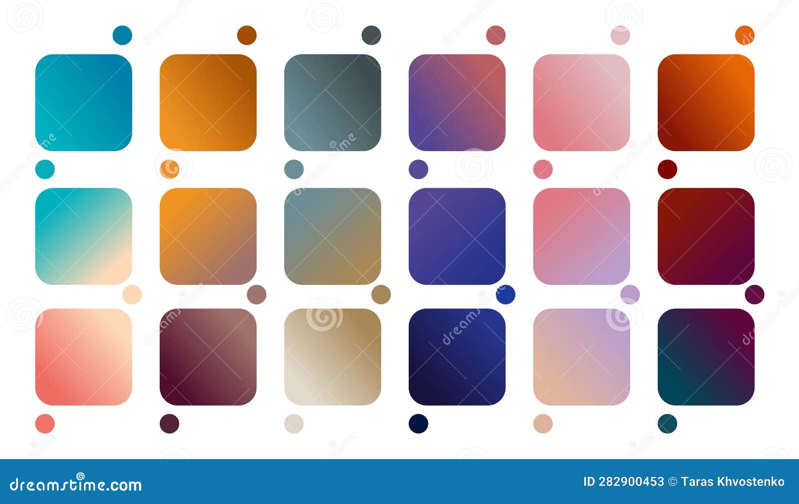 A Set of Color Gradient Fill Vector Swatches Stock Vector ...