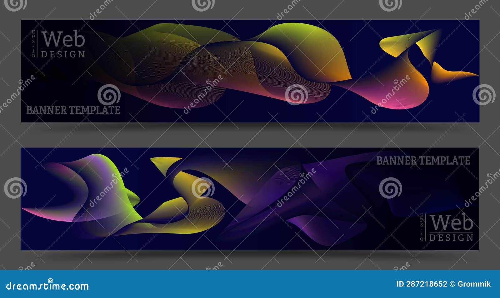 A Set of Color Gradients on a Dark Background. Creative Template for ...