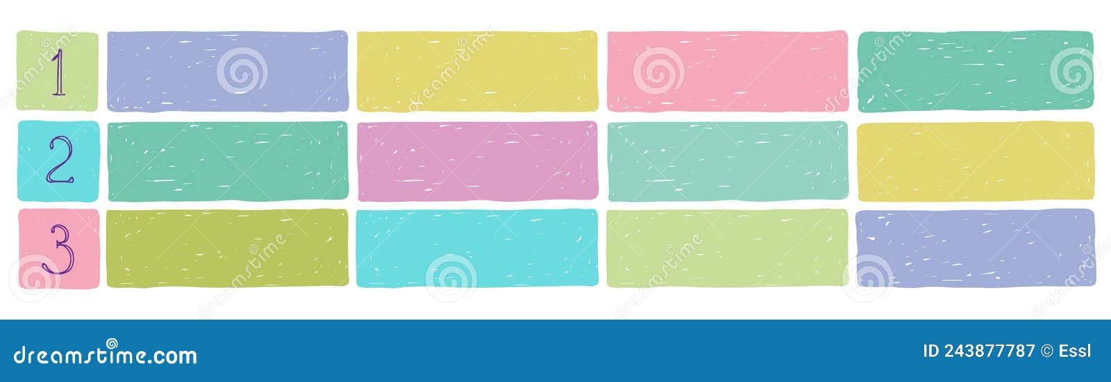 Set of Color Handwritten Design Elements for Presentation, Schedule ...