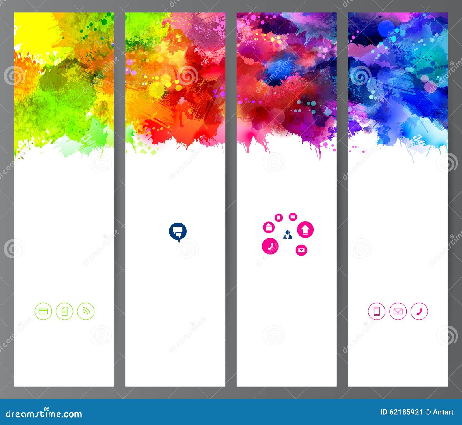 Set of color headlines stock vector. Illustration of design - 62185921