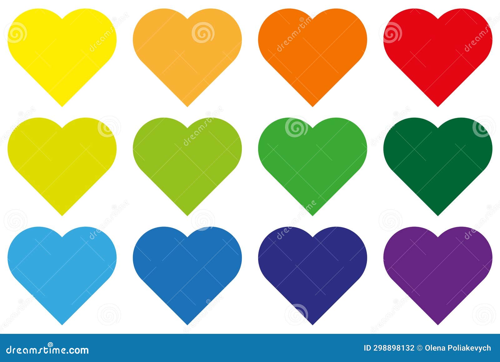 Set of Color Hearts. Vector Illustration. EPS 10 Stock Vector ...