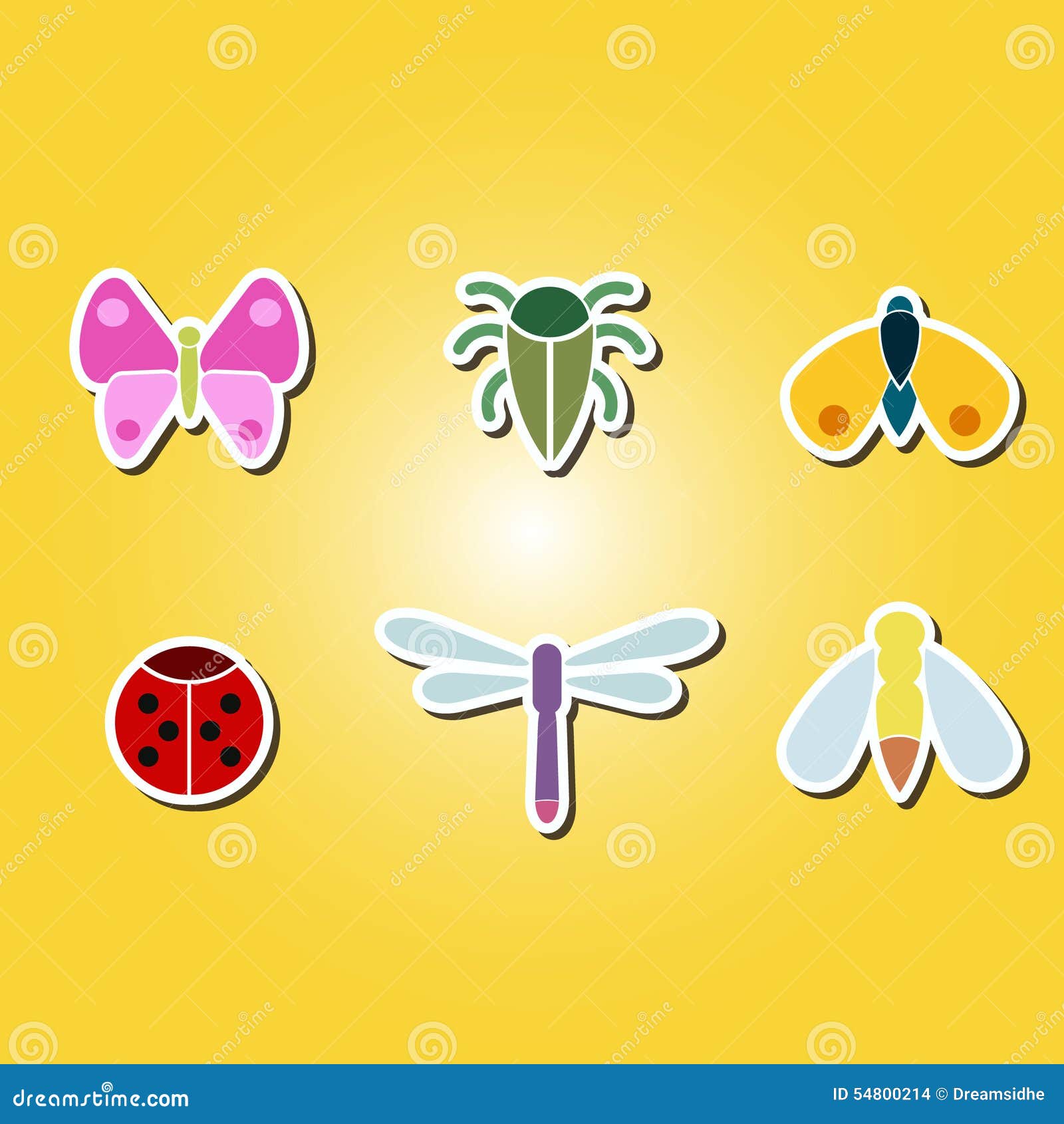 Set of Color Icons with Various Insects Stock Vector - Illustration of ... Set of Color Icons with Various Insects Stock Vector - Illustration of ...