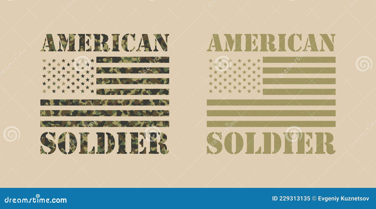 Set of Color Illustrations of the Flag, Text with Texture on the ...