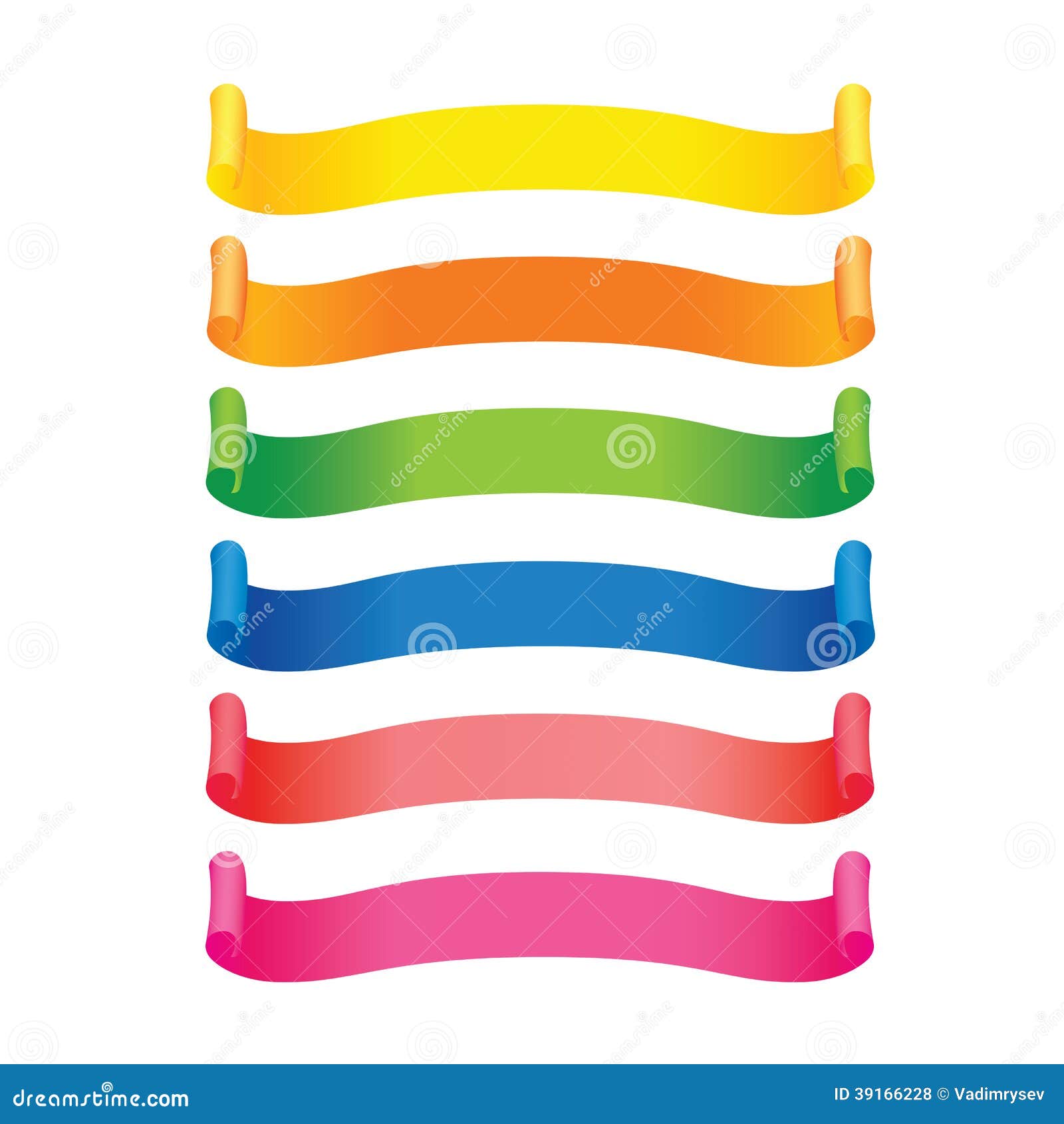 Set of color label ribbon stock vector. Illustration of graphic - 39166228