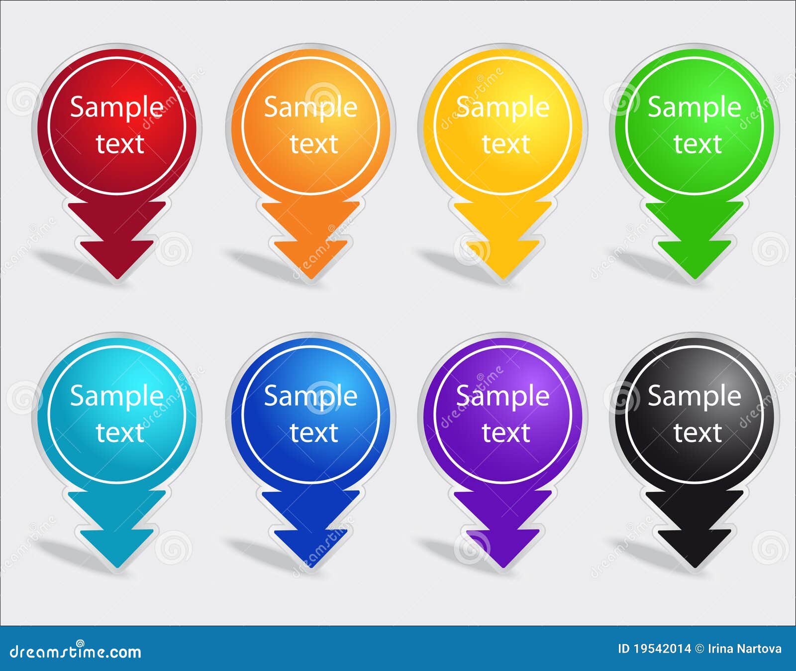 Set of color labels stock vector. Illustration of drawing - 19542014