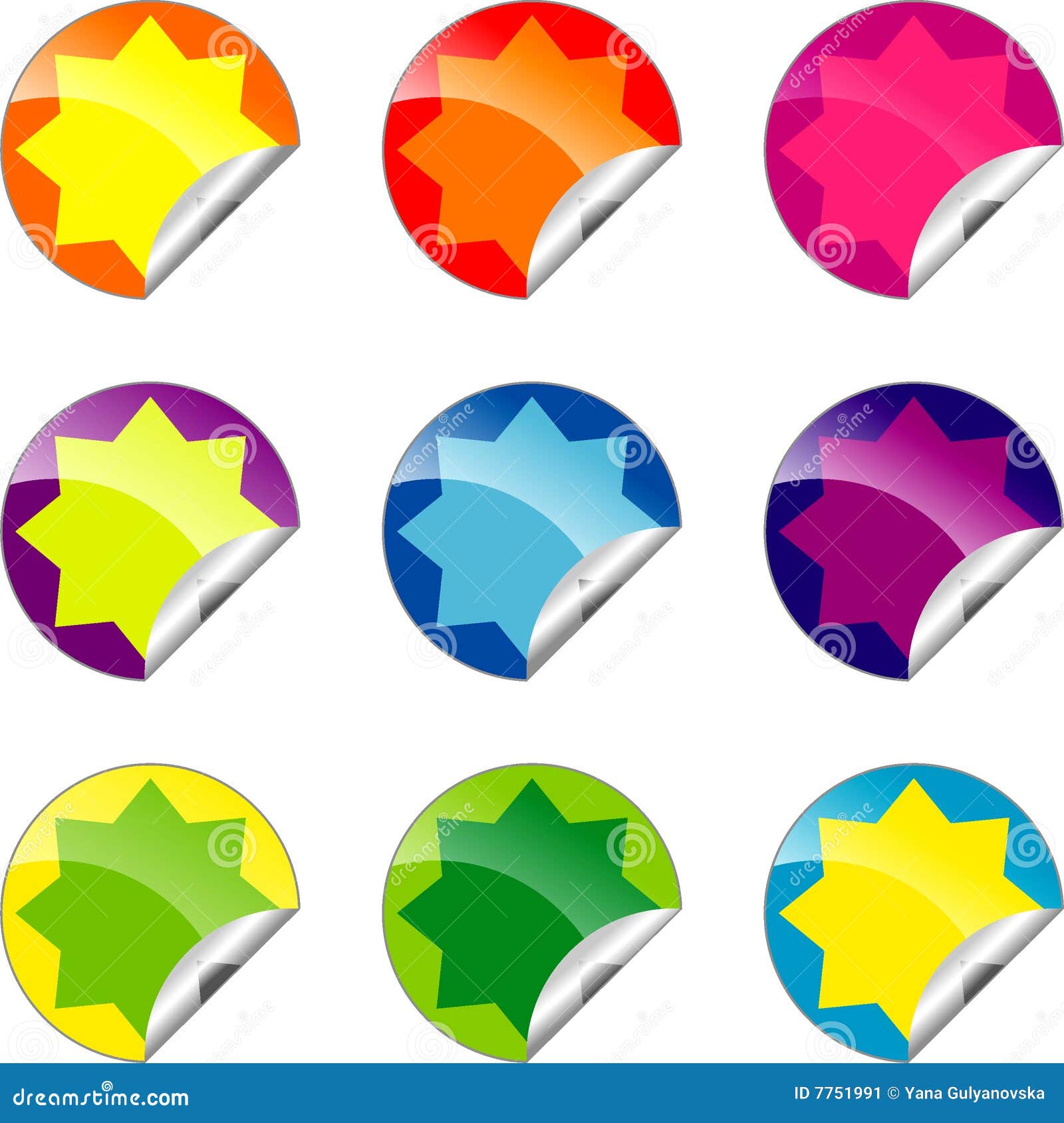 Set of Color labels stock vector. Illustration of element - 7751991