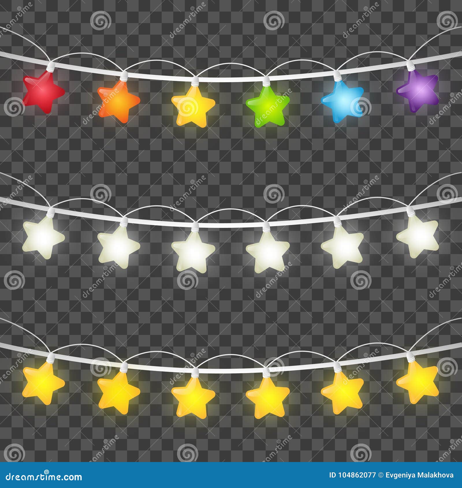 Set of Color Light Bulbs Borders Stock Vector - Illustration of ...