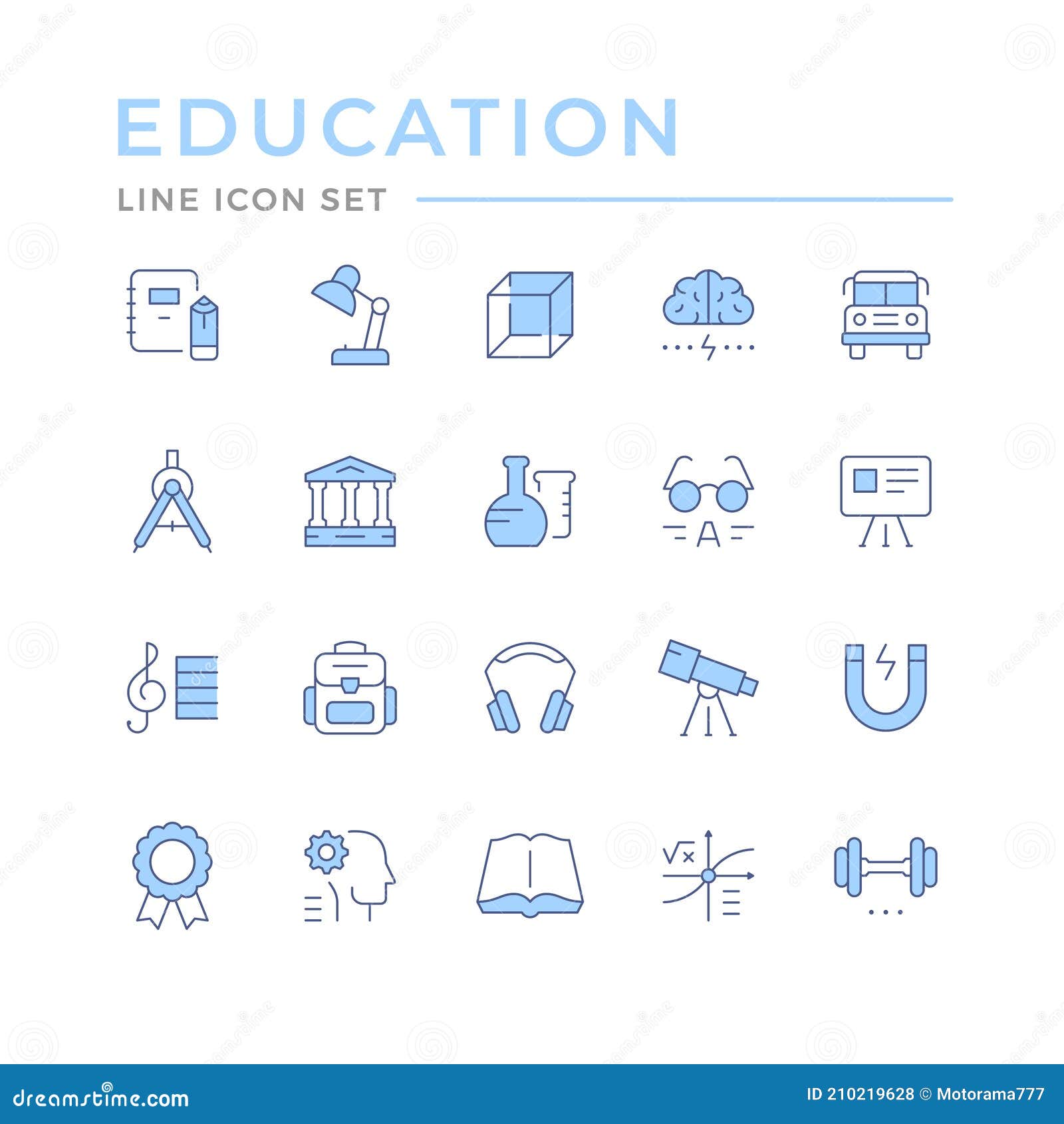 Set Color Line Icons of Education Stock Vector - Illustration of ...