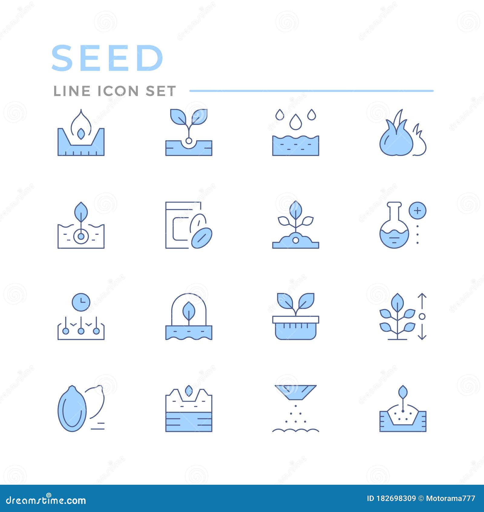 Set Color Line Icons of Seed and Seedling Stock Vector - Illustration ...