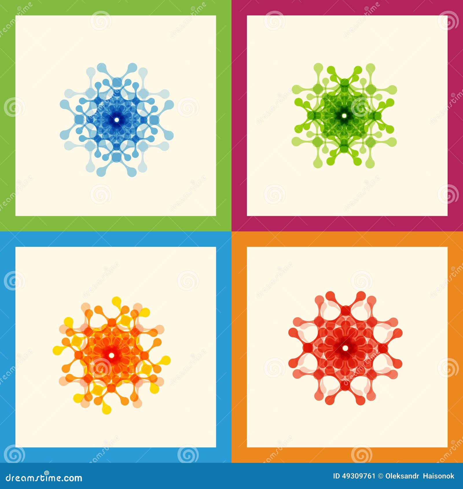 Set Color Molecule Creative Design Pattern Eps Stock Vector ...