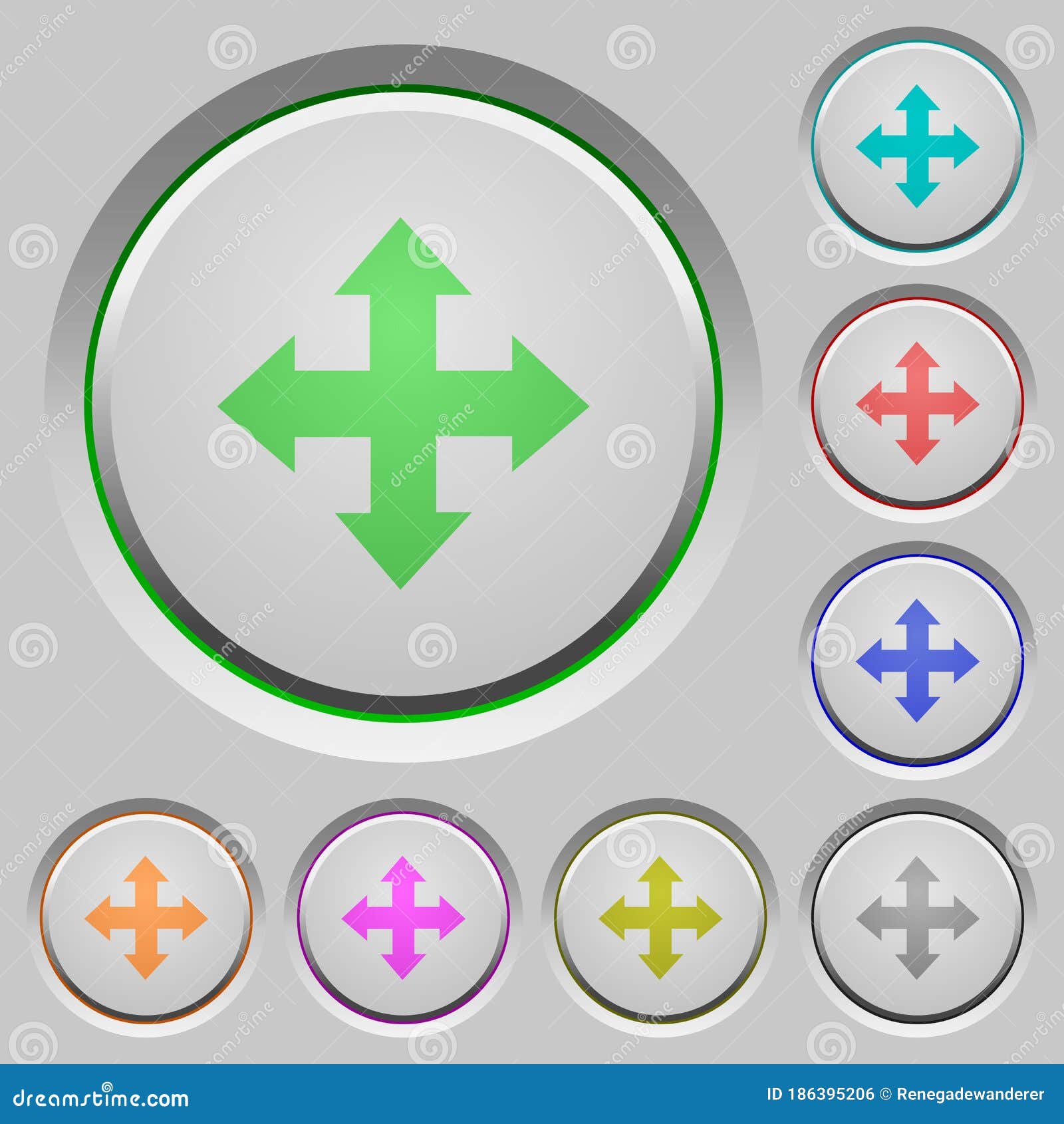 Move arrows push buttons stock vector. Illustration of action - 186395206