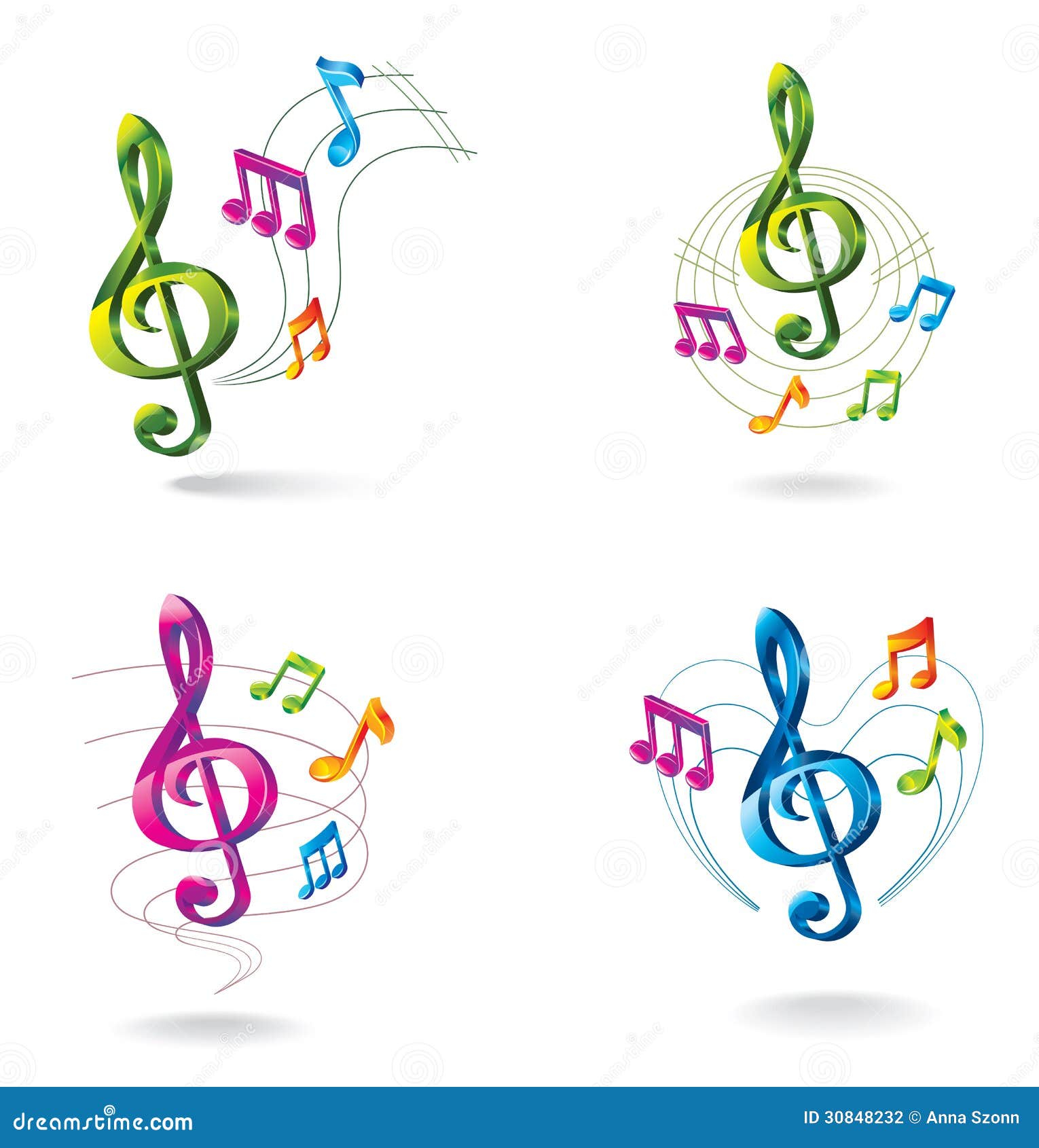 Set of color music icons. stock vector. Illustration of modern - 30848232