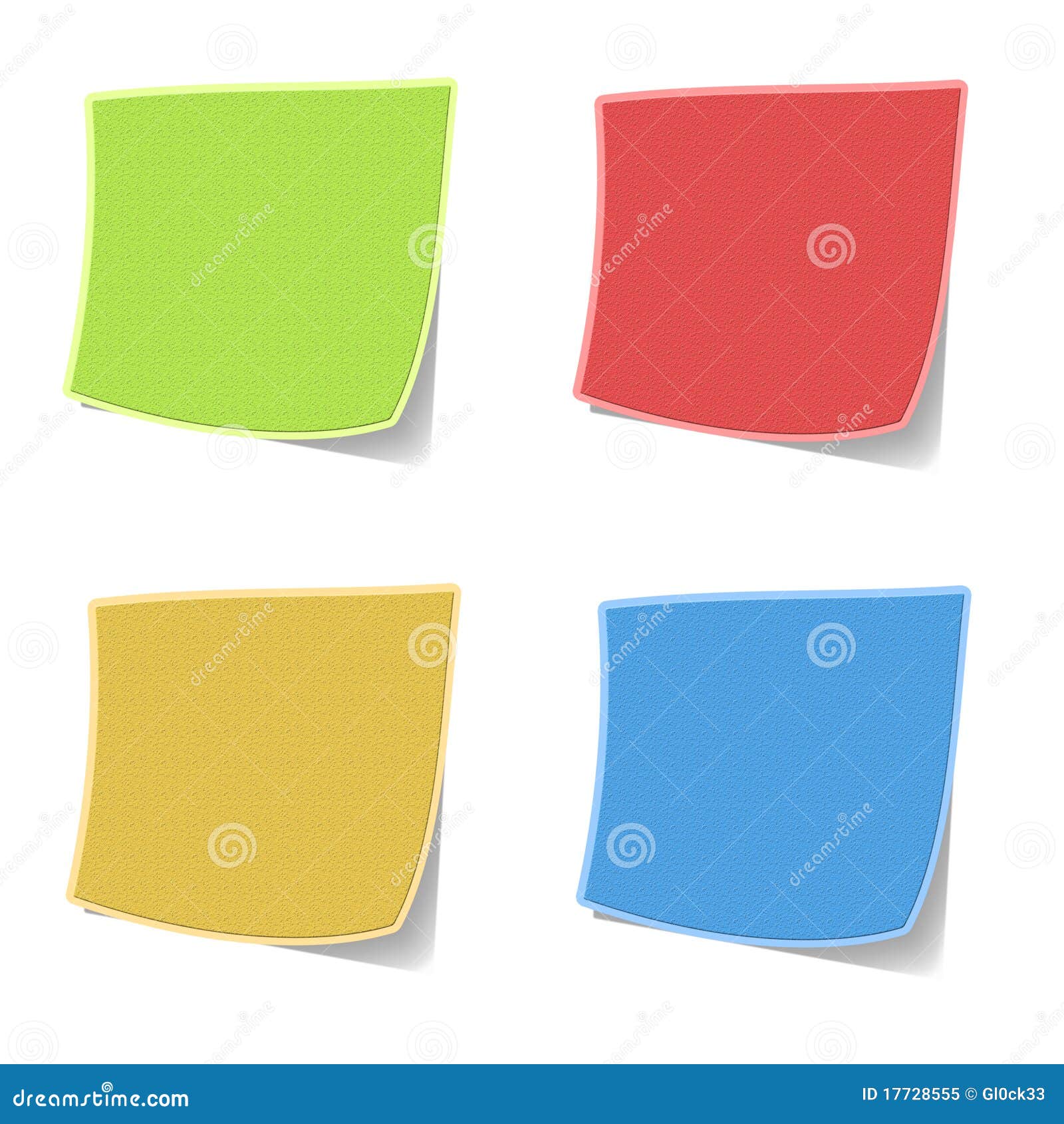 Set of color note paper stock illustration. Illustration of colorful ...