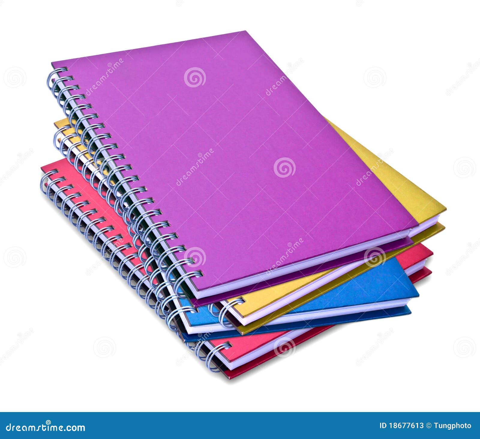 Set of Color Notebook Isolated Stock Image - Image of letter, office ...