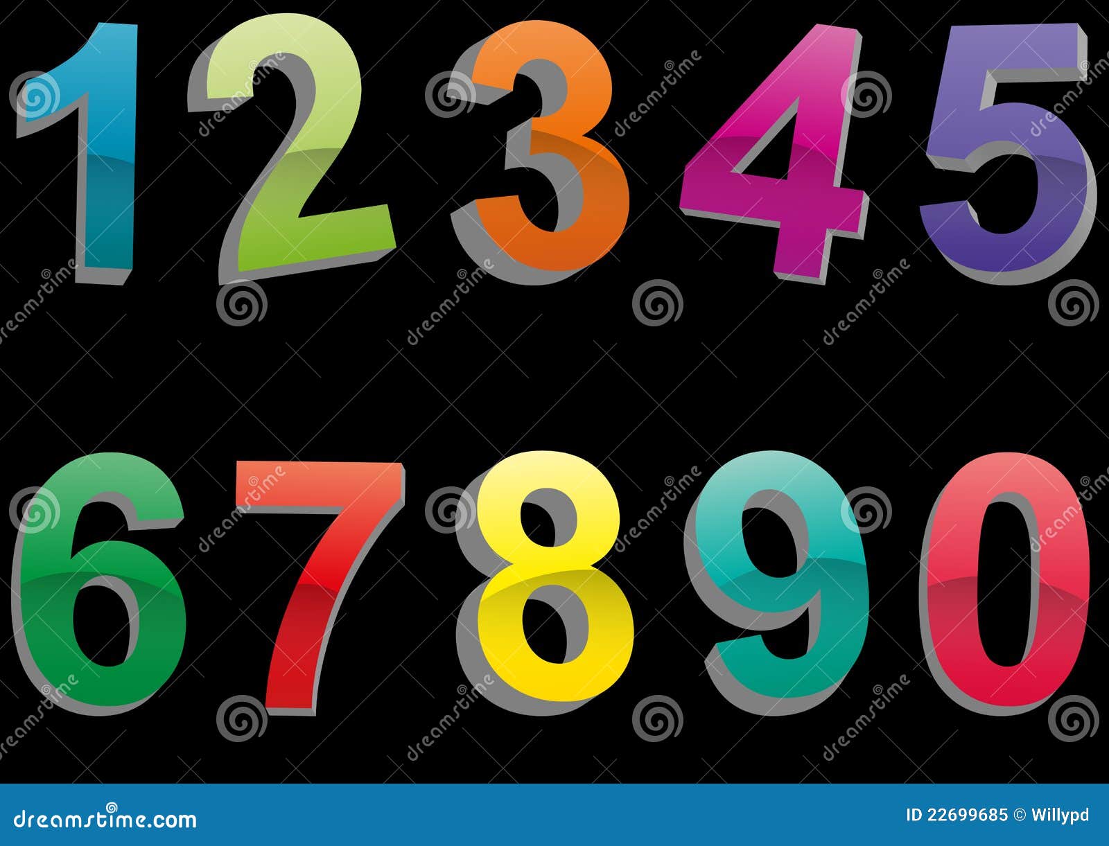 Set color numbers stock vector. Illustration of symbol - 22699685