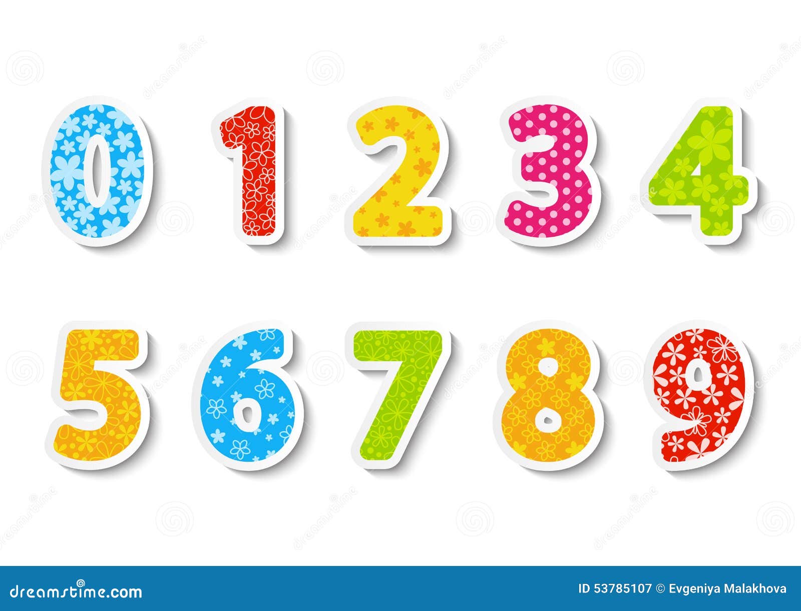 Set Of Color Numbers Stock Vector - Image: 53785107