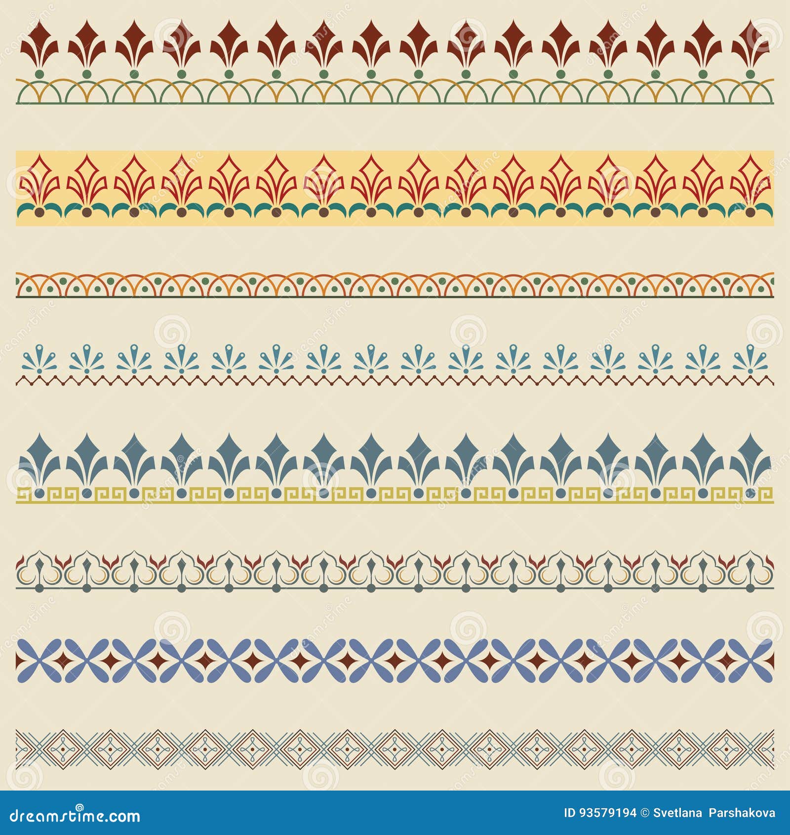 Set of Color Ornate Borders. Stock Vector - Illustration of corner ...