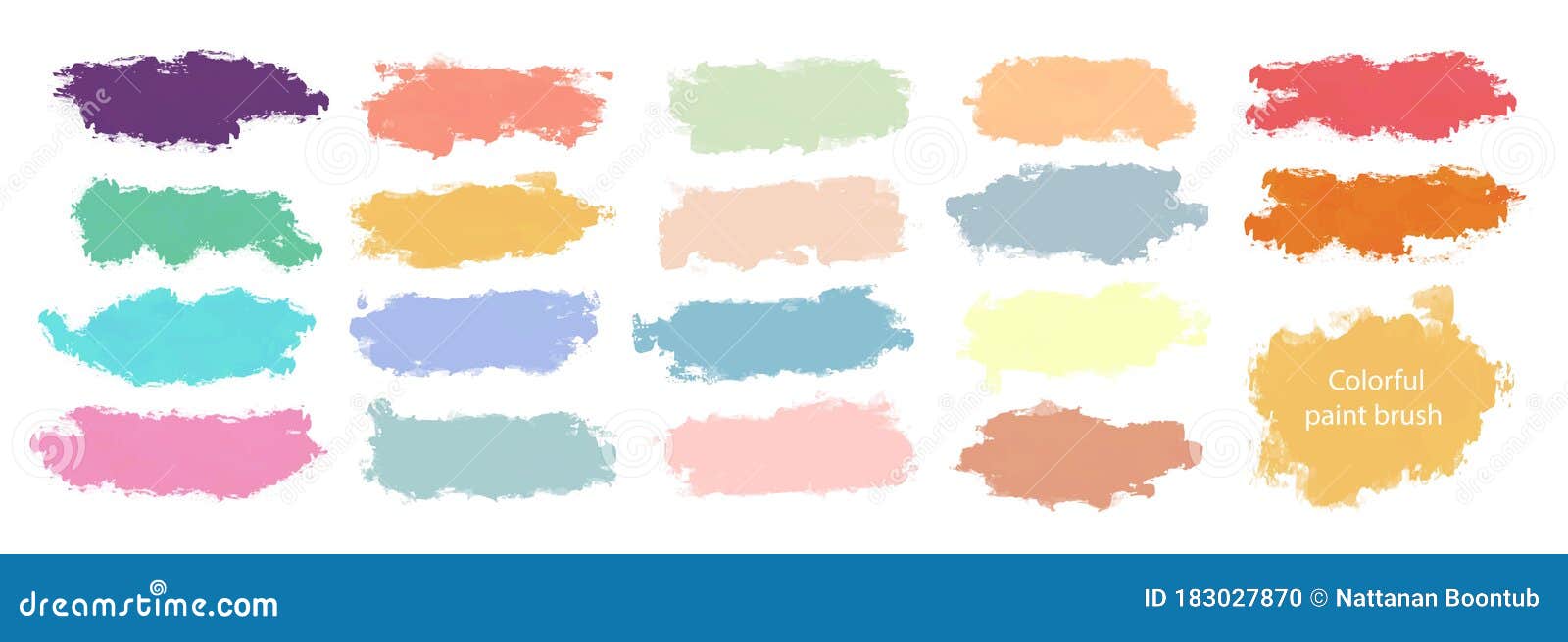 Set of Color Paint Brush Stoke for Your Design, Vector Stock Vector ...