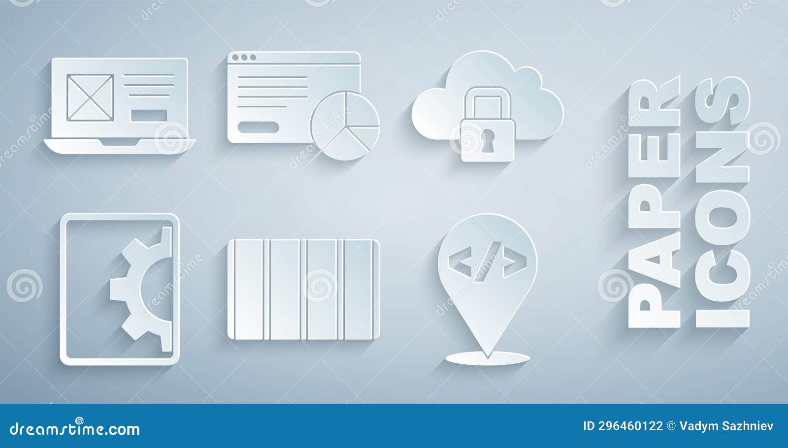 Set Color Palette Guide, Cloud Computing Lock, Web Development, Front End, Website Statistic and ...
