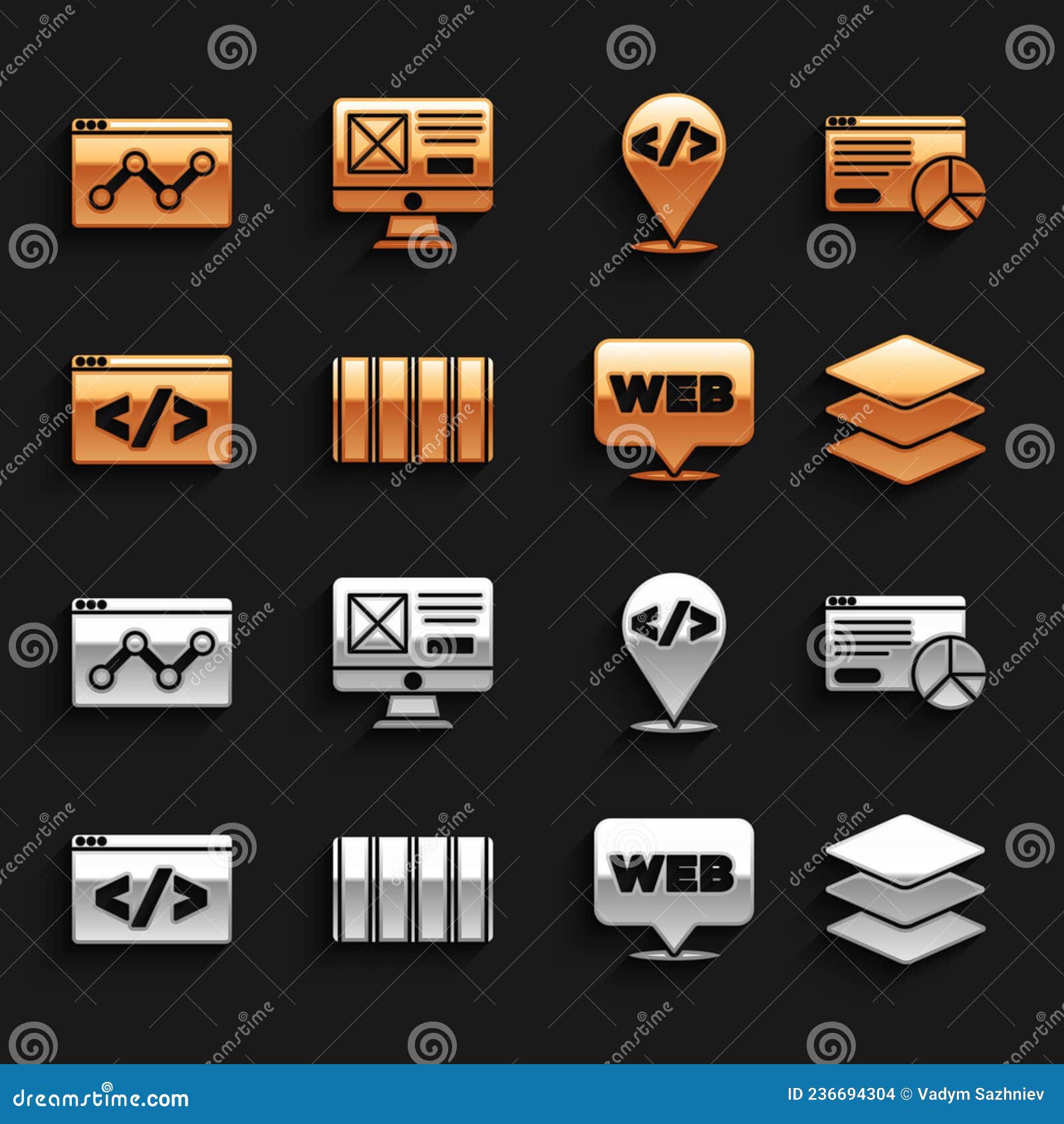 Set Color Palette Guide, Website Statistic, Layers, and Graphic Design, Front End Development ...