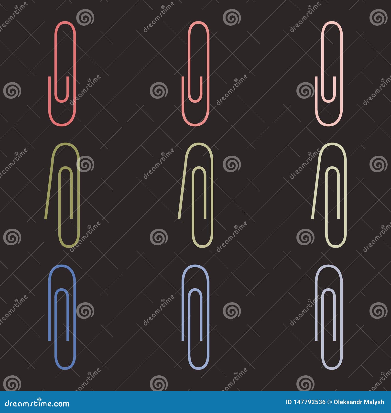 Set of Color Paper Clips, Vector Illustration Stock Vector ...