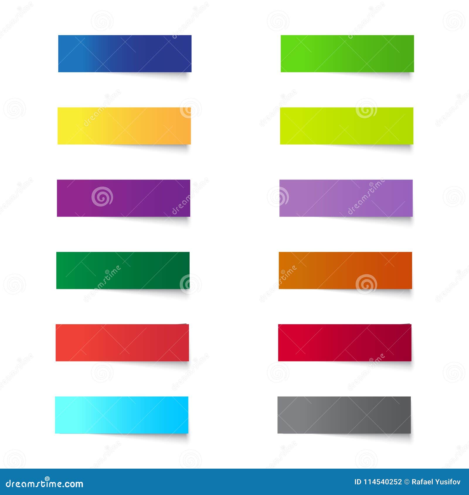 Set of Color Paper Stickers for Remember. Vector. Stock Vector ...