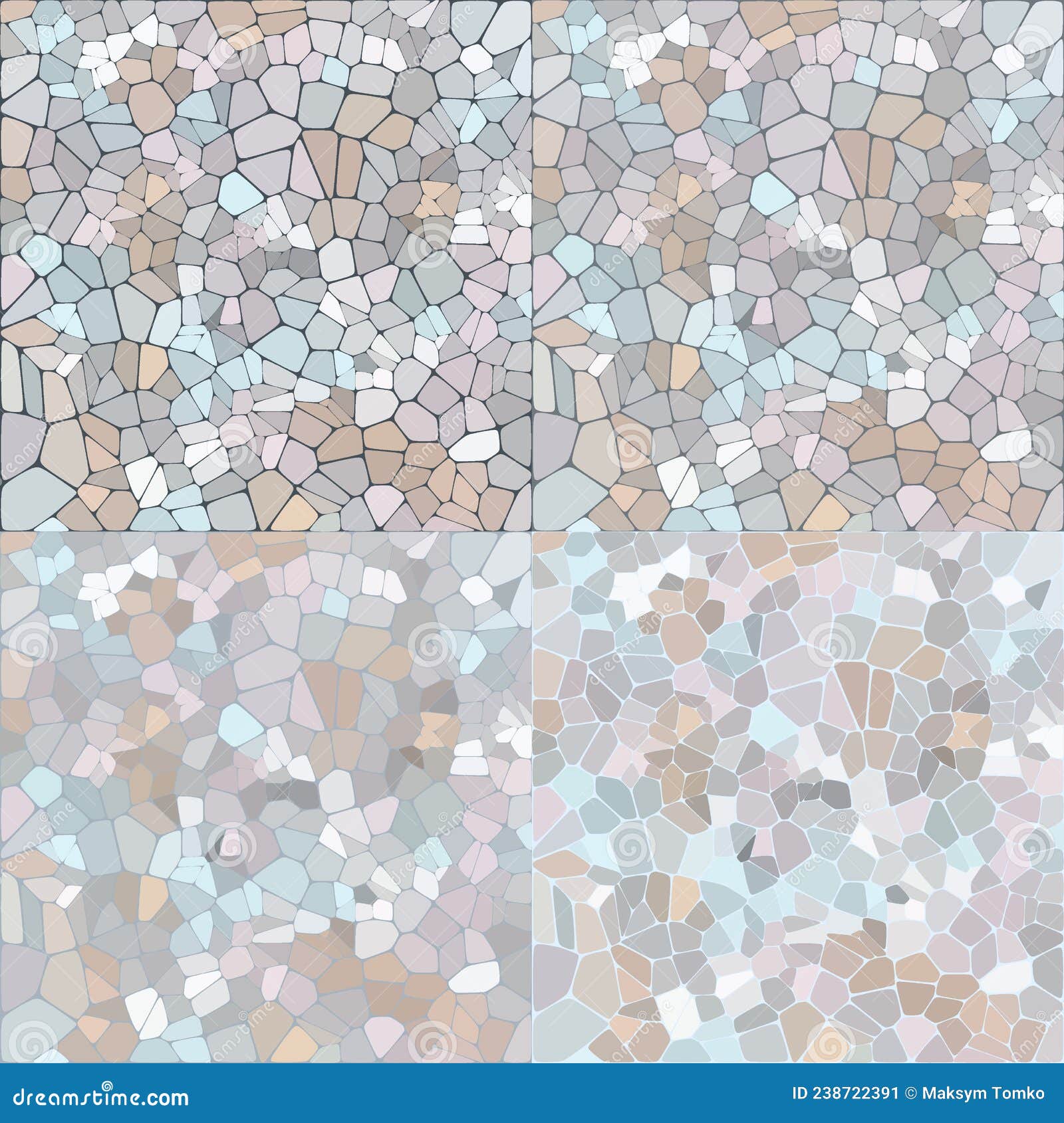 Set Color Pebbles. Abstract Pastel Colors. Geometric Pattern. Polygonal ...