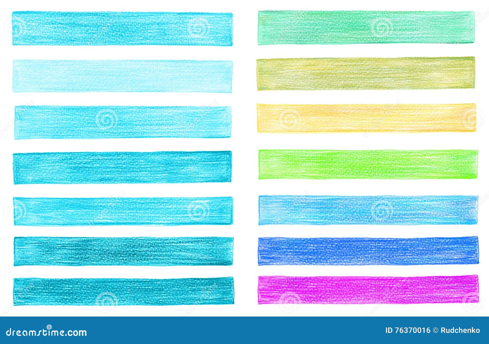 Set of Color Pencil Graphic Elements Stock Illustration - Illustration ...