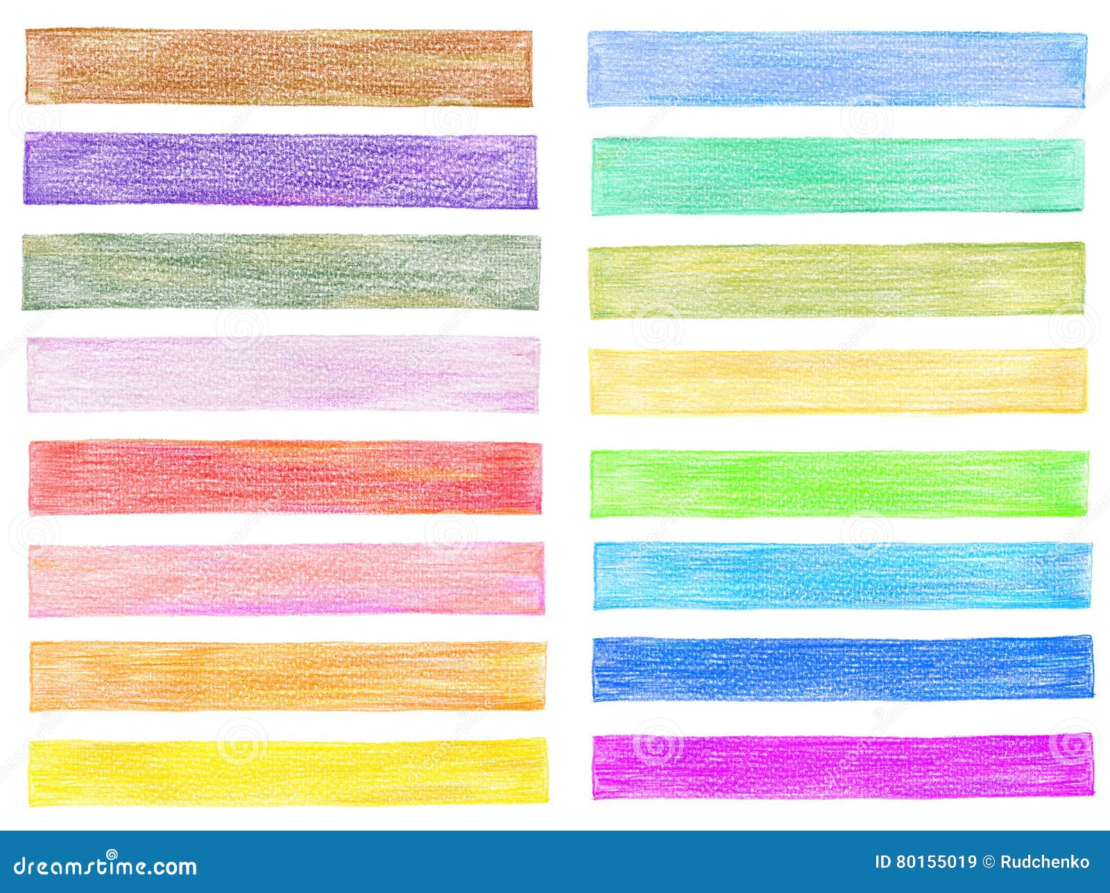 Set of Color Pencil Graphic Elements Stock Illustration - Illustration ...