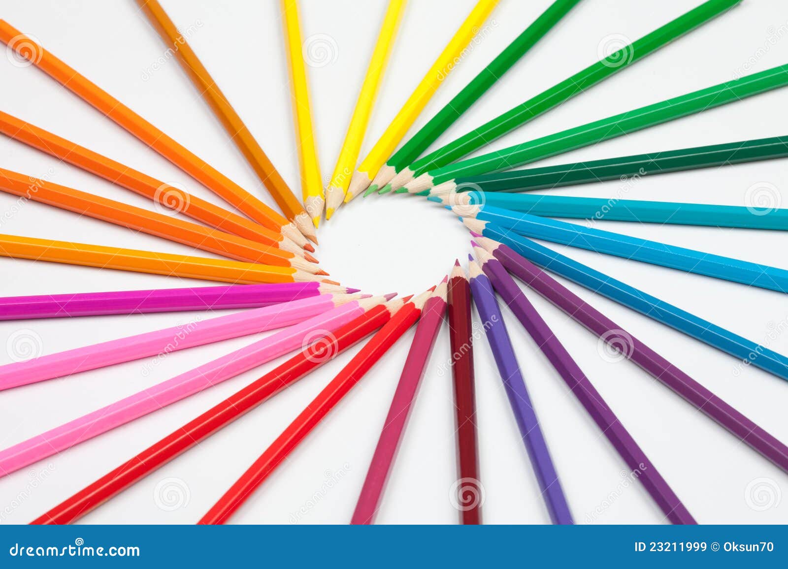 Set of Color Pencils in Shape of Sun Stock Image - Image of materials ...