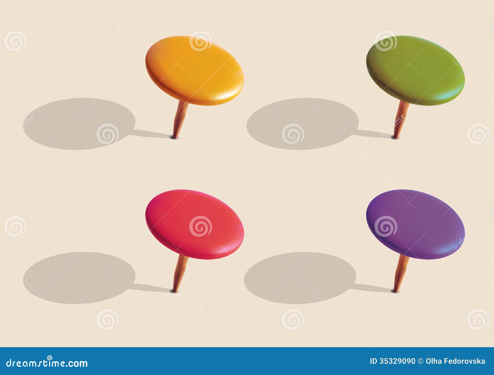 Set of color pins. Vector stock vector. Illustration of business - 35329090
