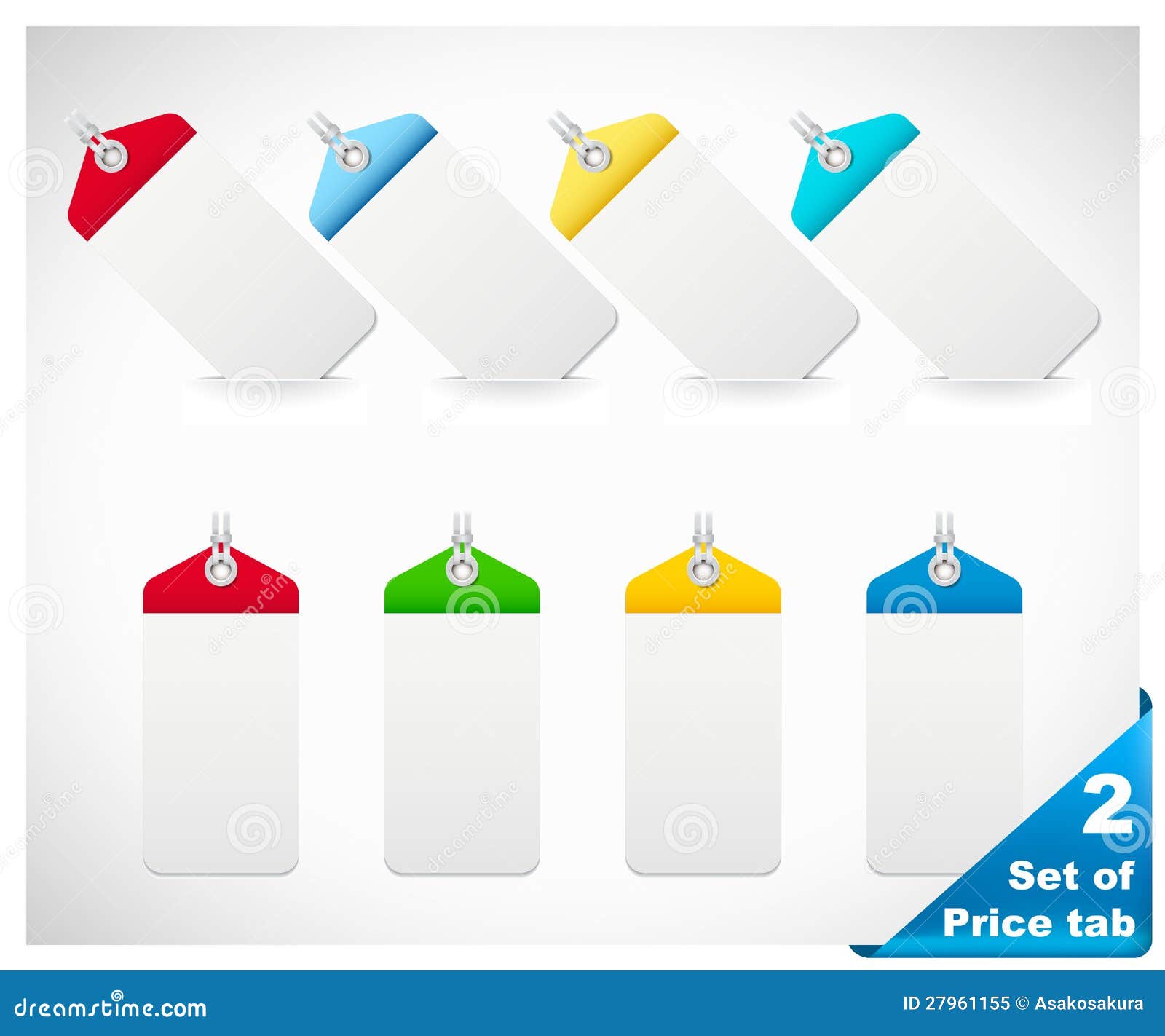 Set of color price tags stock vector. Illustration of backdrop - 27961155