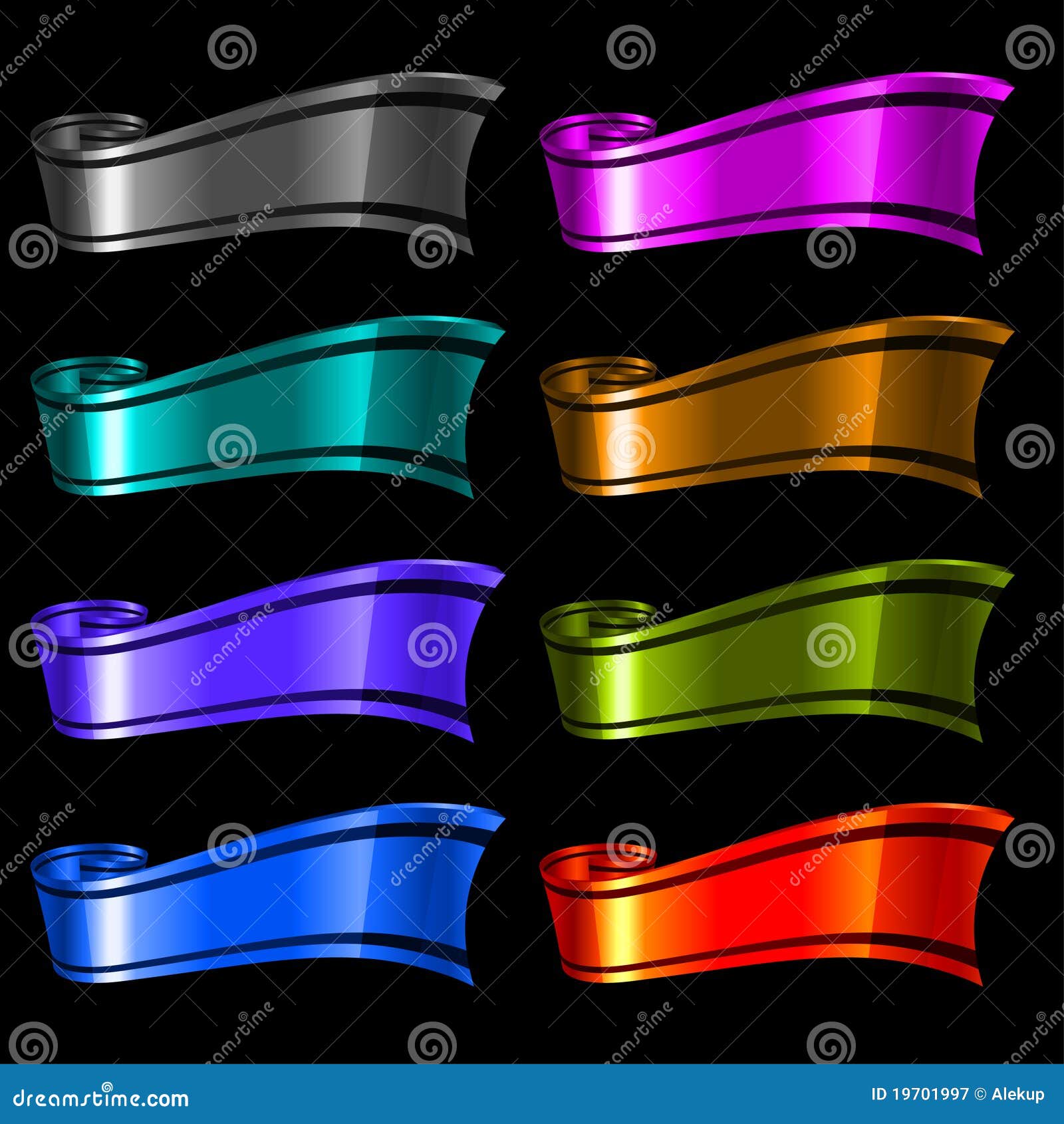 Set of color ribbons stock vector. Illustration of label - 19701997